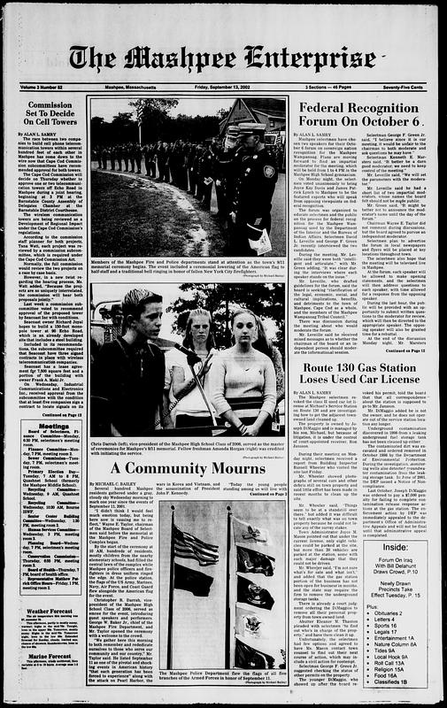 The Mashpee Enterprise. September 13, 2002 - Digital Commonwealth
