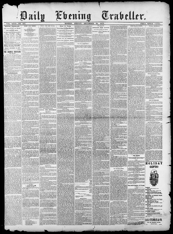 Daily Evening Traveller. December 10, 1875 - Digital Commonwealth