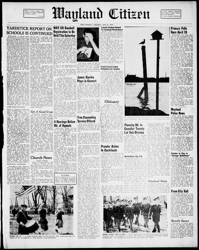 The Wayland Citizen. April 21, 1960 - Digital Commonwealth