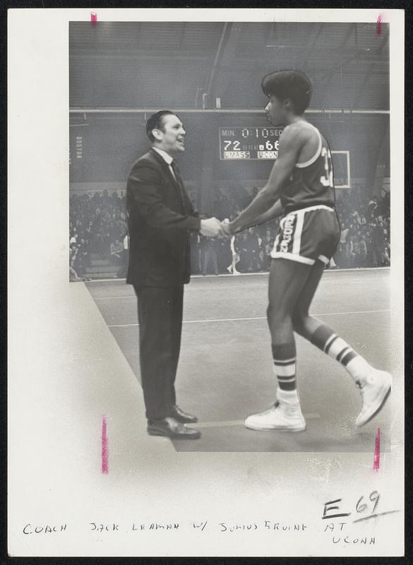Coach Jack Leaman w/ Julius Erving at UCONN - Digital Commonwealth