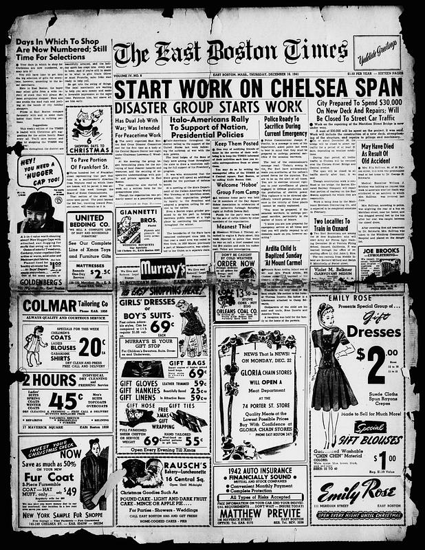 The East Boston Times. December 18, 1941 - Digital Commonwealth