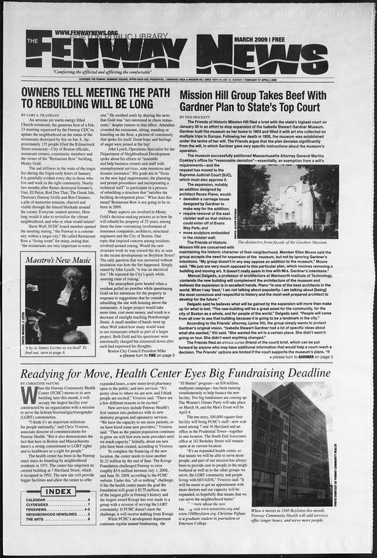 The Fenway News. February 27, 2009 - Digital Commonwealth