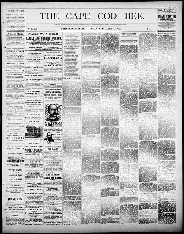 The Cape Cod Bee. February 03, 1891 - Digital Commonwealth