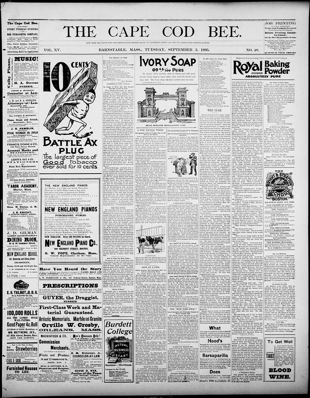 The Cape Cod Bee. September 03, 1895 - Digital Commonwealth