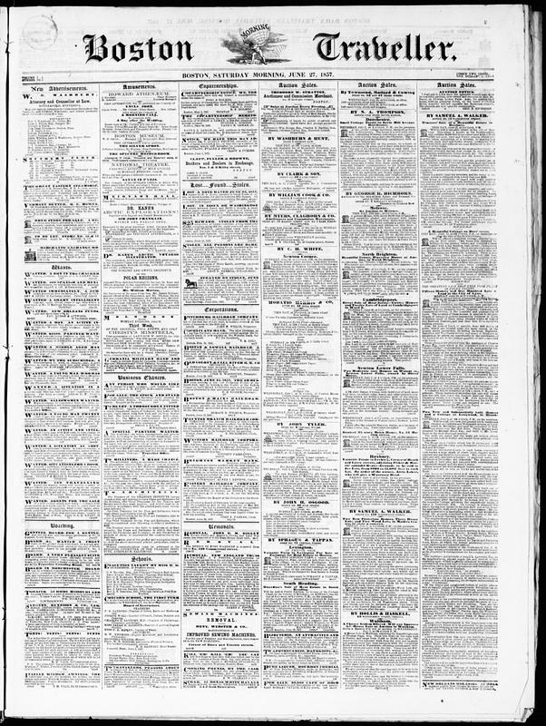 Boston Daily Traveller. June 27, 1857 - Digital Commonwealth