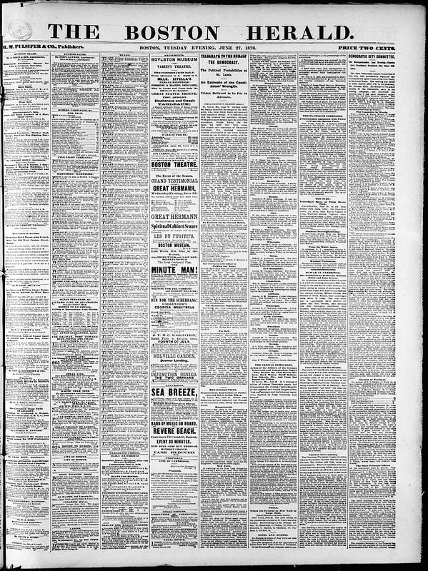 The Boston Herald. June 27, 1876 - Digital Commonwealth