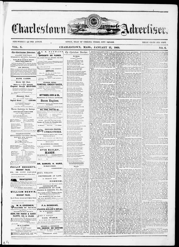 Charlestown Advertiser, January 21, 1860 - Digital Commonwealth