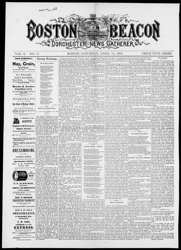 The Boston Beacon and Dorchester News Gatherer. April 14, 1883 ...