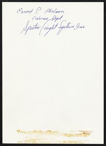 Ernest P. Abelson. Finance Dept. Spector Fright System, Inc. - Digital ...