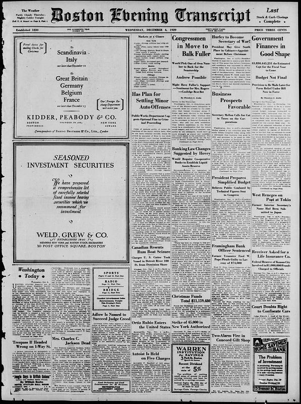 Boston Evening Transcript. December 04, 1929 - Digital Commonwealth