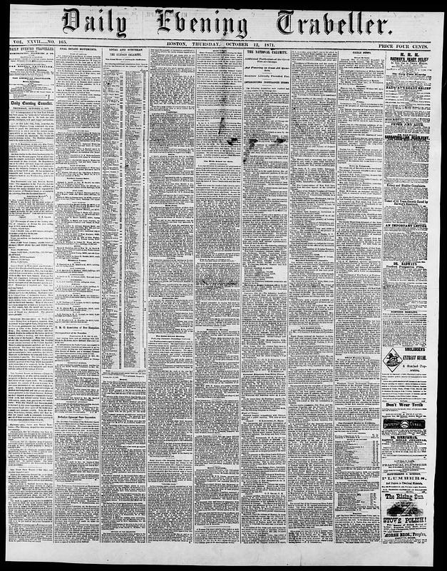 Daily Evening Traveller. October 12, 1871 - Digital Commonwealth