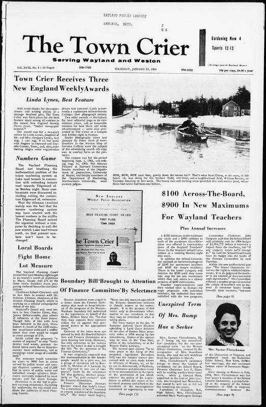 The Town Crier. January 23, 1964 - Digital Commonwealth