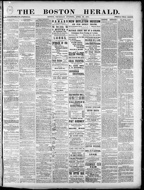 The Boston Herald. April 26, 1877 - Digital Commonwealth