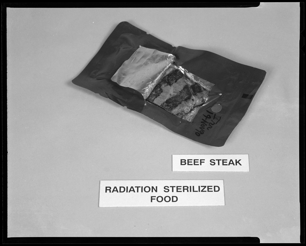 Food lab, radiation sterilized food, beef steak - Digital Commonwealth