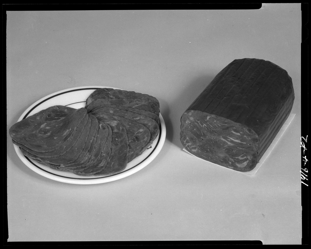 Food lab, frozen corn beef plus slices - Digital Commonwealth