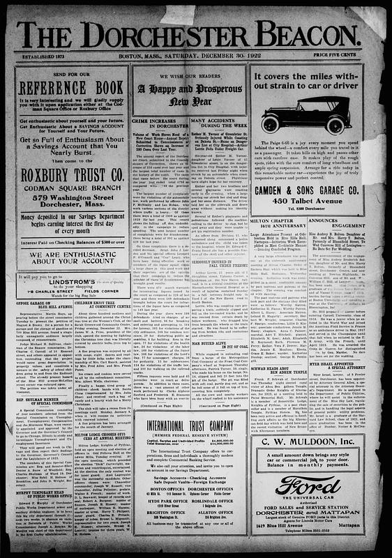 The Dorchester Beacon, December 30, 1922 - Digital Commonwealth
