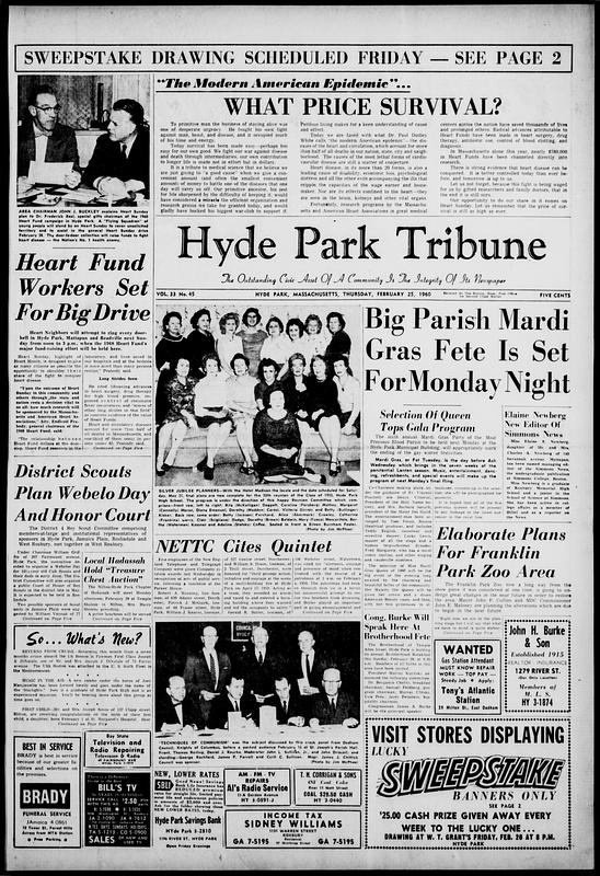 Hyde Park Tribune. February 25, 1960 - Digital Commonwealth