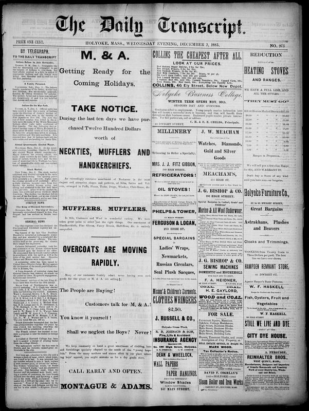 The Daily Transcript. December 02, 1885 - Digital Commonwealth