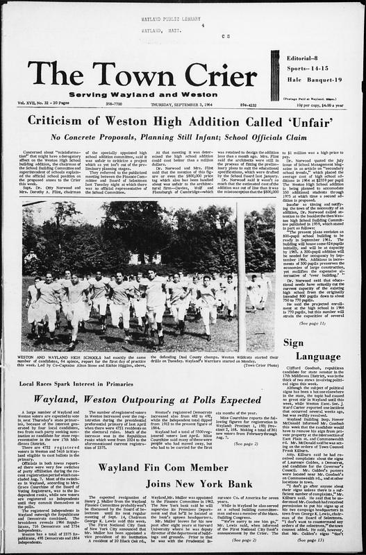 The Town Crier. September 03, 1964 - Digital Commonwealth