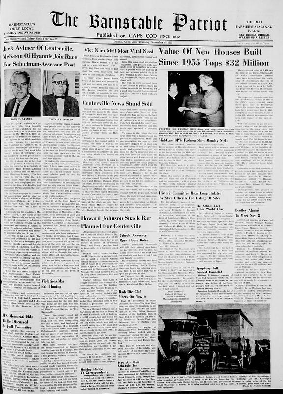 Barnstable Patriot. November 04, 1965 - Digital Commonwealth