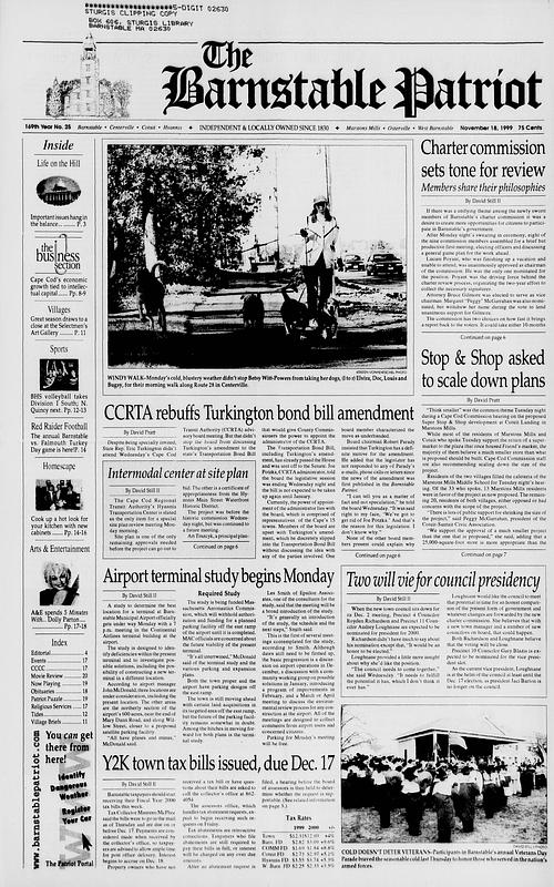 Barnstable Patriot. November 18, 1999 - Digital Commonwealth