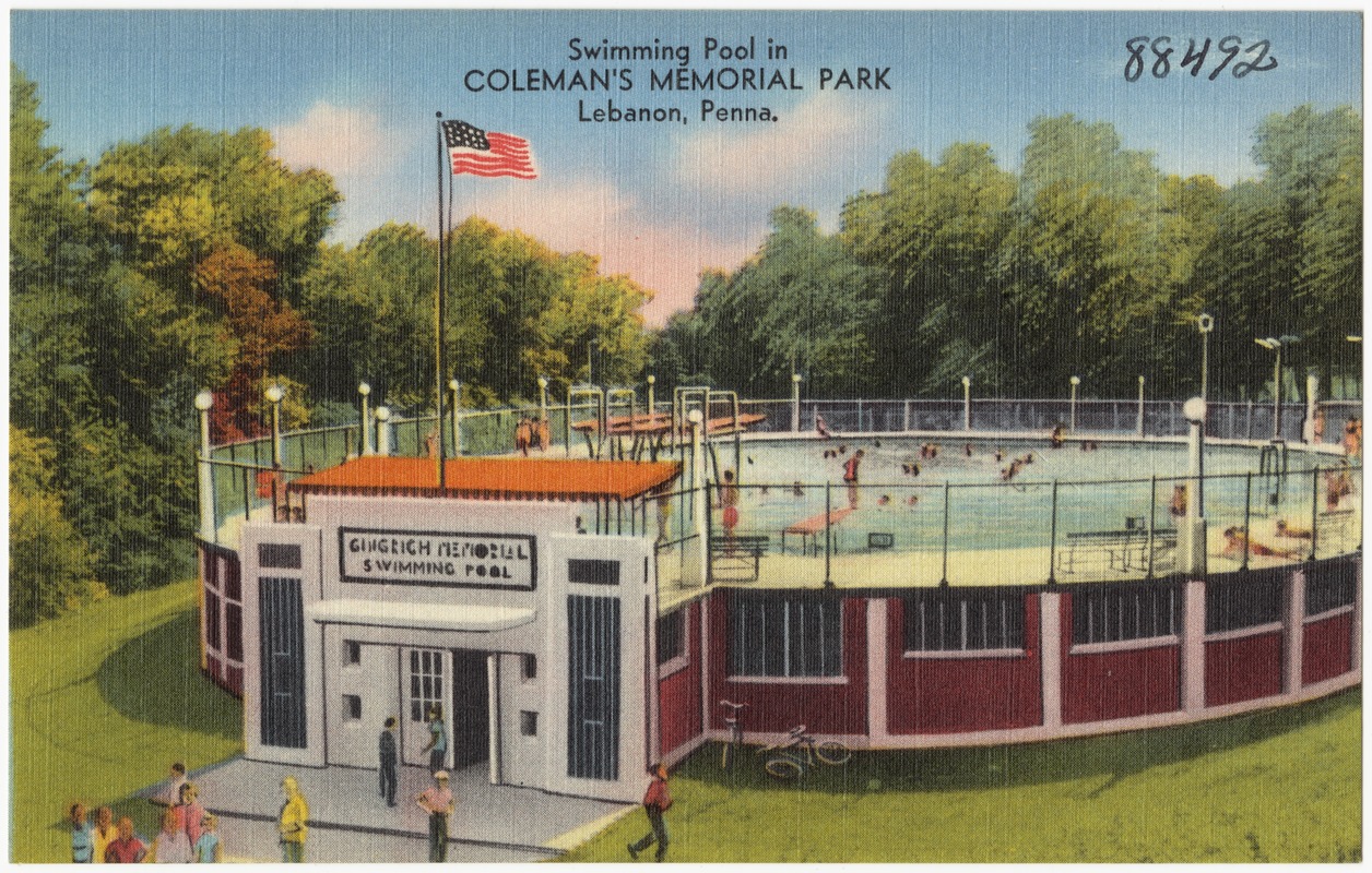 Swimming pool in Coleman's Memorial Park, Lebanon, Penna. - Digital ...