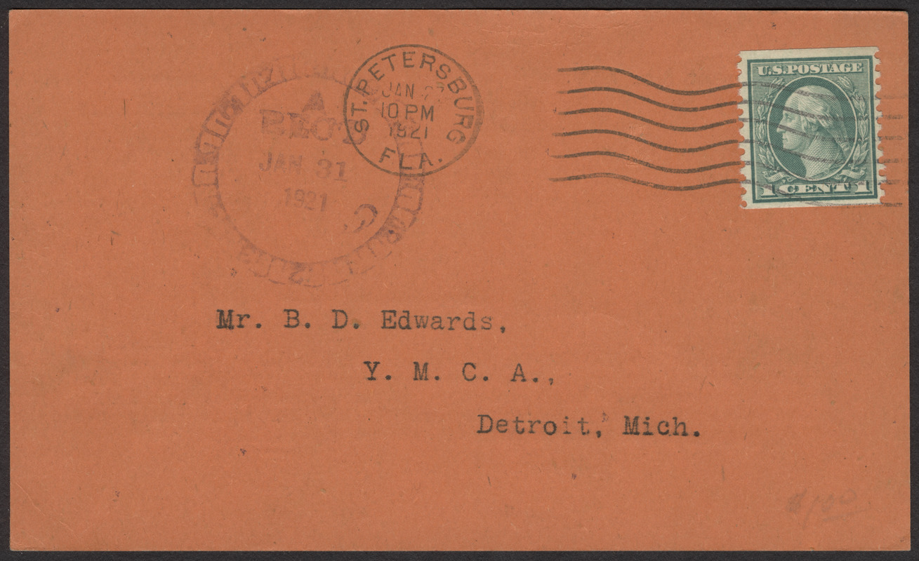Mr. B. D. Edwards, Y.M.C.A., Detroit, Mich. - Digital Commonwealth
