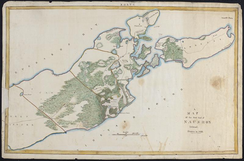 A map of the East end of Naushon Island - Digital Commonwealth