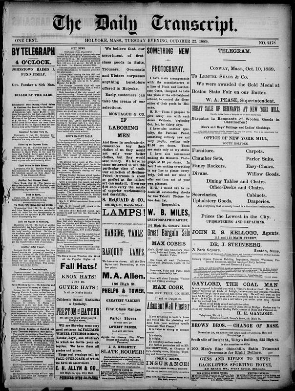 The Daily Transcript. October 22, 1889 - Digital Commonwealth