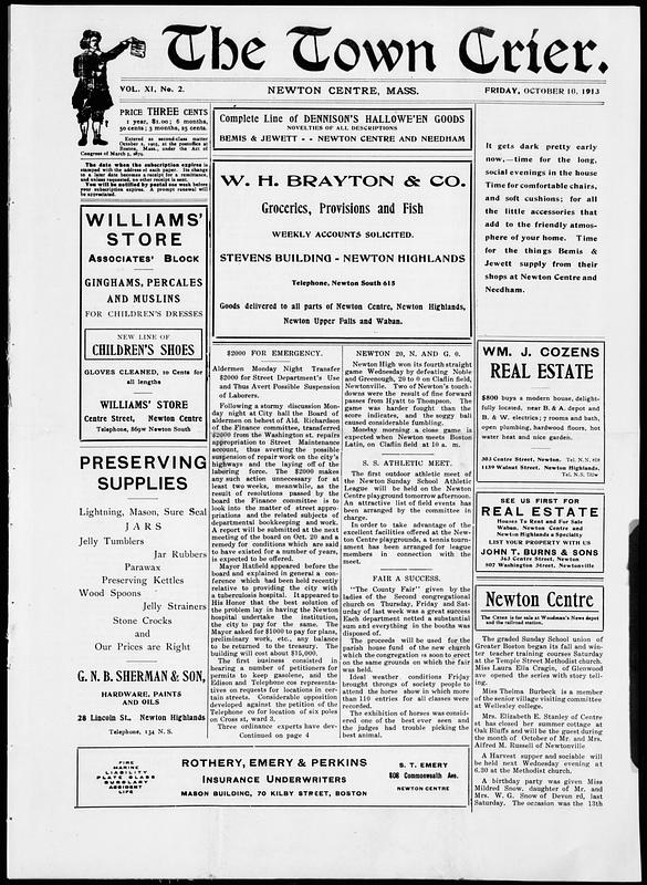 The Town Crier. October 10, 1913 - Digital Commonwealth