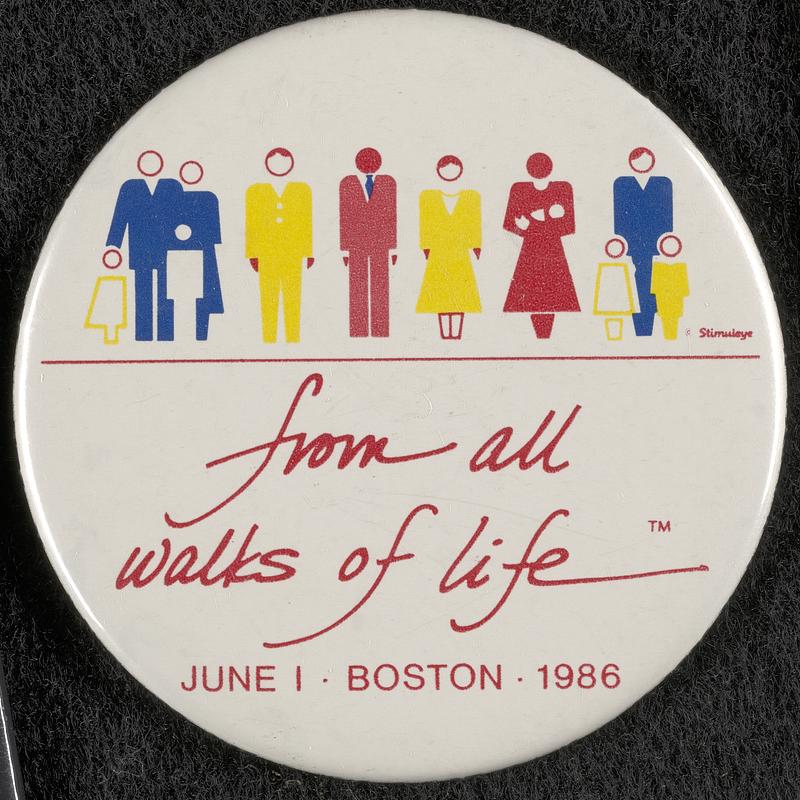 AIDS Walk 1986 button - Digital Commonwealth