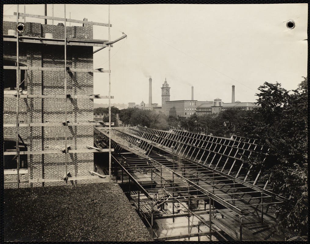 Pacific Mills, new worsted mill, looking easterly from roof of yarn ...