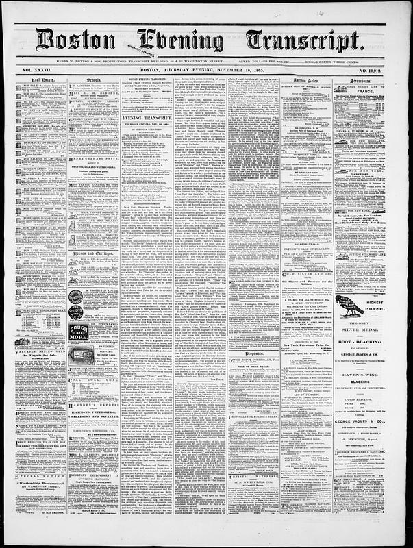Boston Evening Transcript. November 16, 1865 - Digital Commonwealth