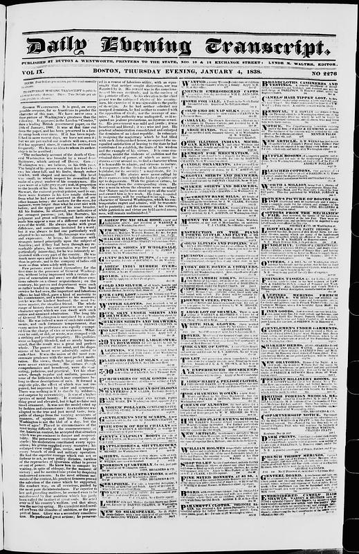 Daily Evening Transcript. January 04, 1838 - Digital Commonwealth