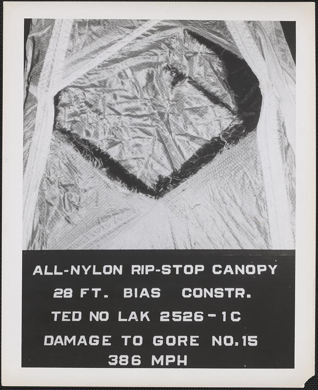 Navy orders new "rip-stop" nylon parachutes - Digital Commonwealth
