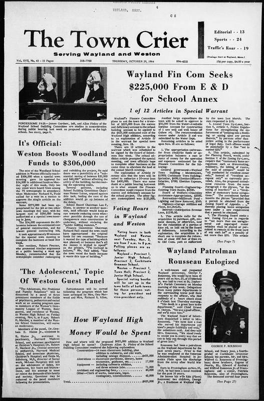 The Town Crier. October 29, 1964 - Digital Commonwealth