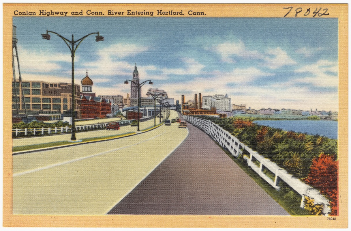 Conlan Highway and Conn. River entering Hartford, Conn. - Digital ...