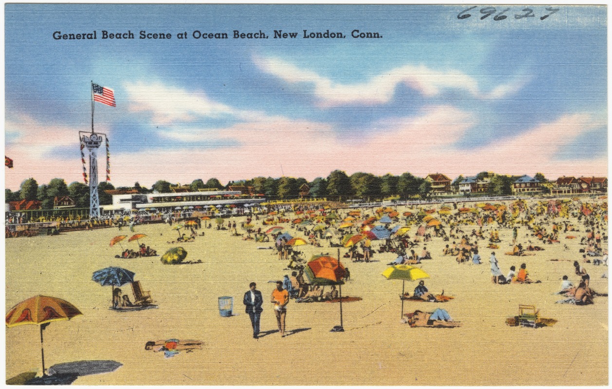 General beach scene at Ocean Beach, New London, Conn. - Digital ...