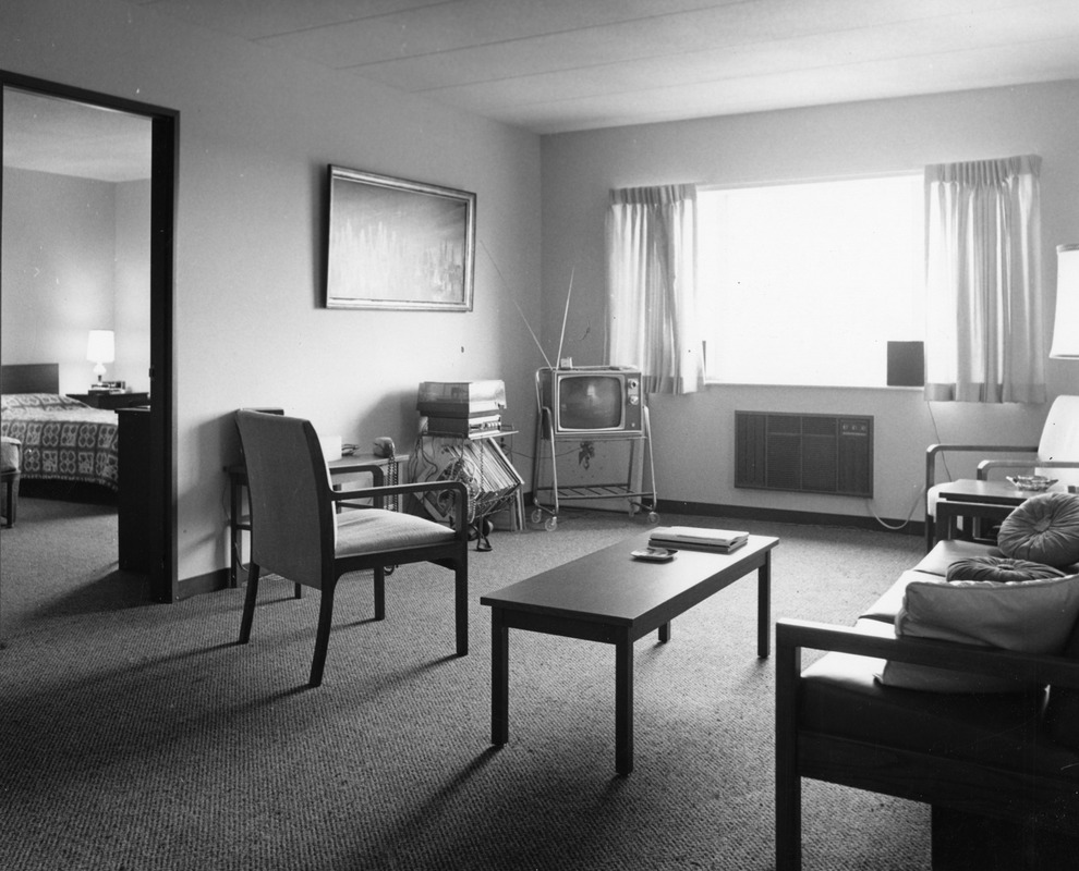 Dormitory common room ca. 1970's - Digital Commonwealth