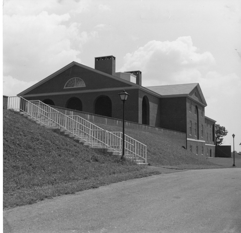 Rear view of Morison Hall with old stairs - Digital Commonwealth