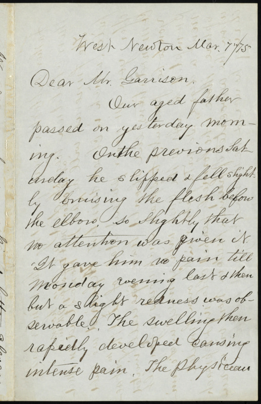 Letter from Nathaniel Topliff Allen, West Newton, [Mass.], to William ...