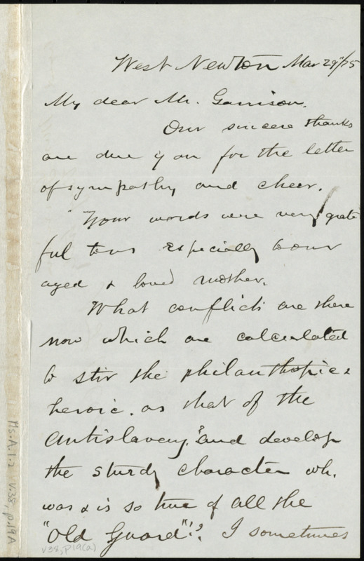 Letter from Nathaniel Topliff Allen, West Newton, [Mass.], to William ...