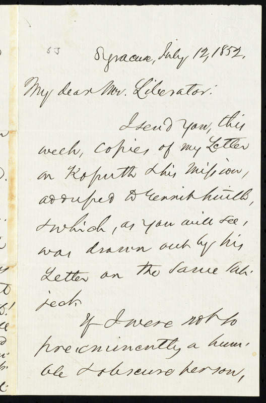 Letter from William Lusk Crandal, Syracuse, [N.Y.], to William Lloyd ...