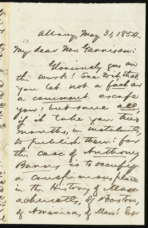 Letter from William Lusk Crandal, Albany, [N.Y.], to William Lloyd ...