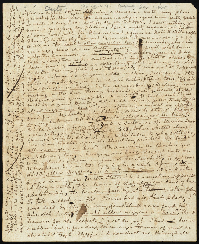 Letter from Frederick Douglass, Belfast, [Northern Ireland], to William ...