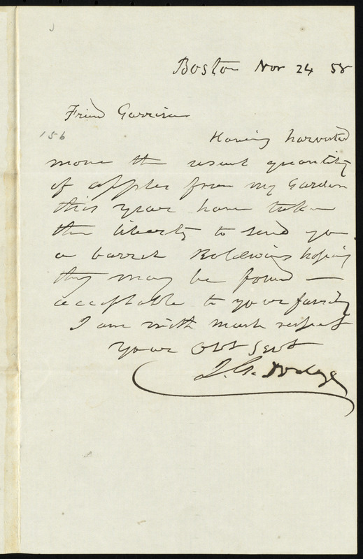 Letter from J. C. Dodge, Boston, [Mass.], to William Lloyd Garrison ...