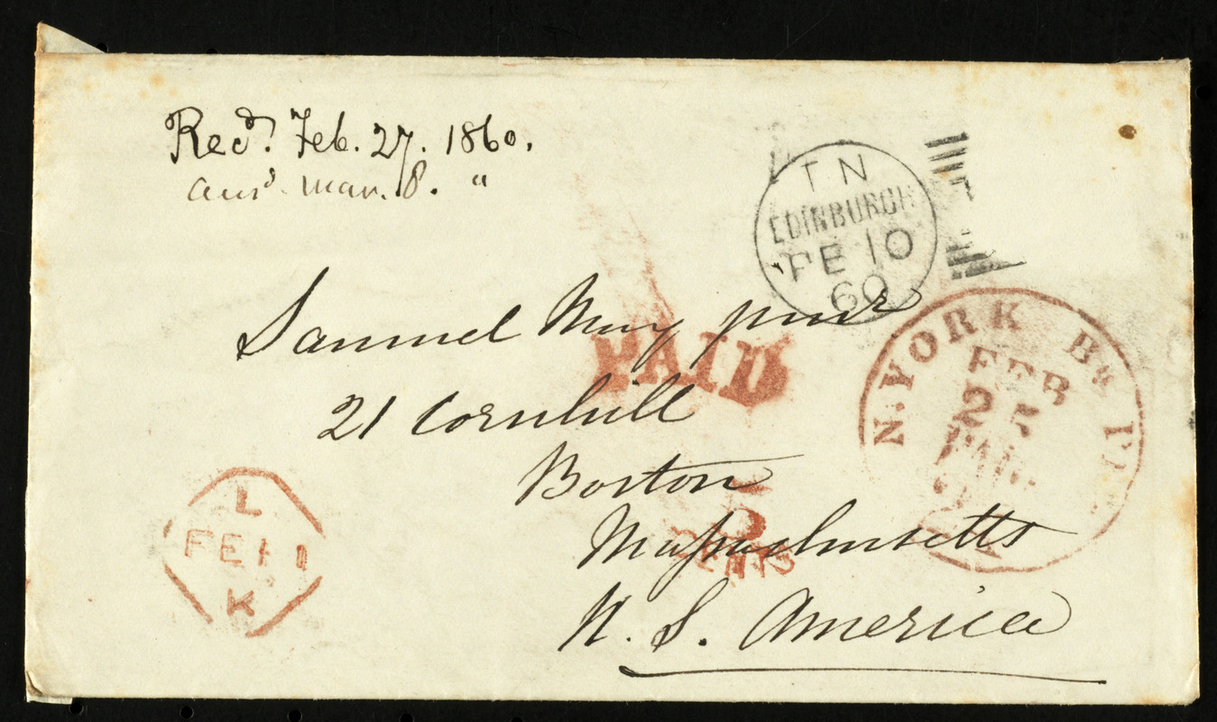 Letter from Eliza Wigham, Edinburgh, to Samuel May, 10.2.1860 - Digital ...