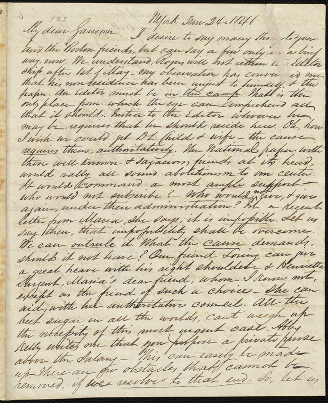 Letter from James Sloan Gibbons, N. York, to William Lloyd Garrison, 3 ...