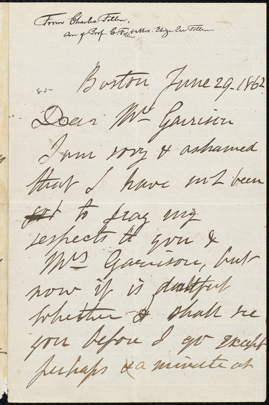 Letter from Charles Christopher Follen, Boston, [Mass.], to William ...