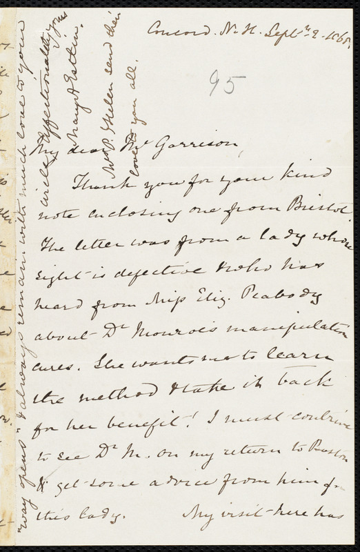 Letter from Mary Anne Estlin, Concord, N.H., to William Lloyd Garrison ...